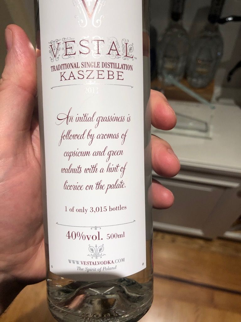 2011 Vestal Vodka Kaszebe Vineta potatoes, Poland - CellarTracker