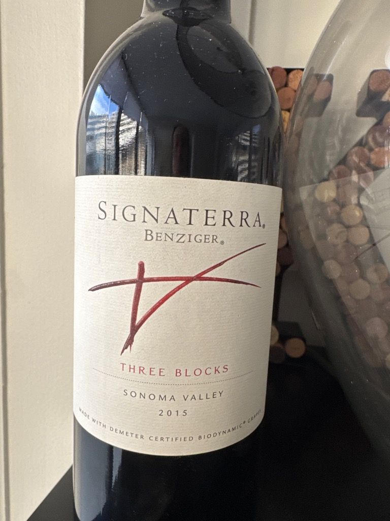 2015 Benziger Family Winery Cabernet Sauvignon Signaterra Three Blocks ...