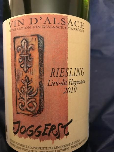 2010 Rene Joggerst Riesling, France, Alsace - CellarTracker