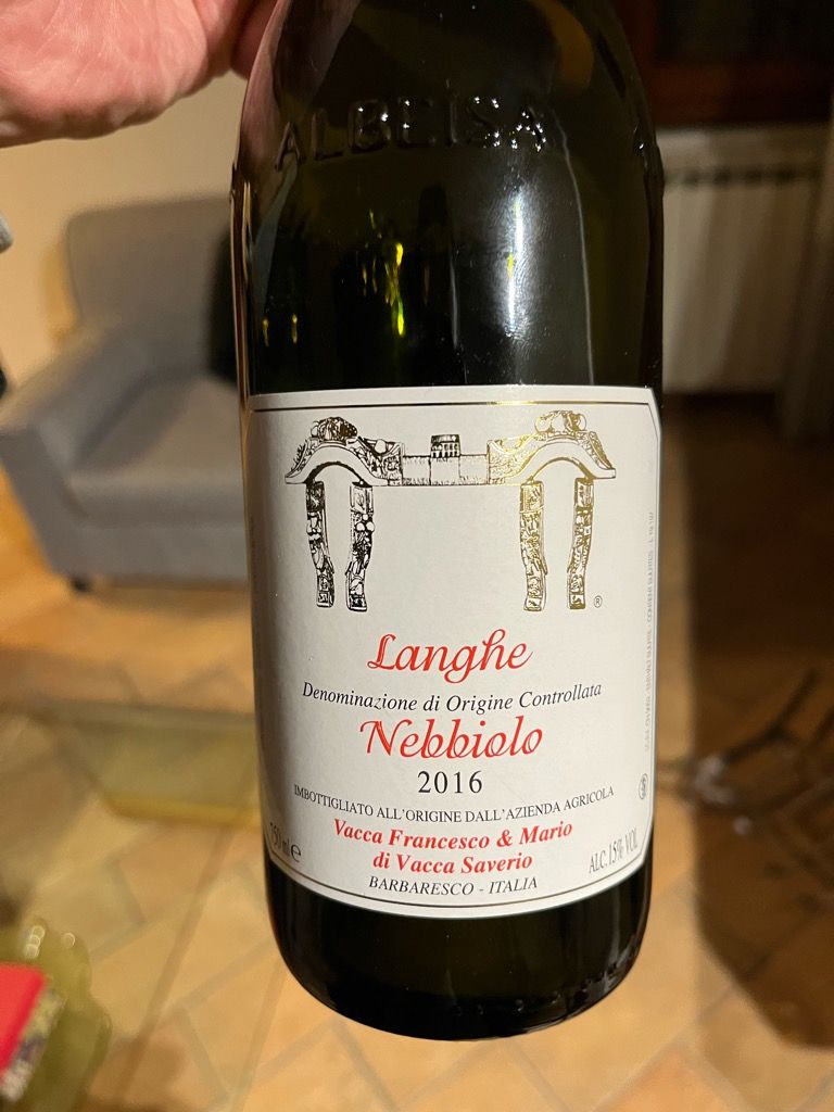 2018 Vacca Francesco & Mario di Vacca Saverio Langhe Nebbiolo, Italy ...