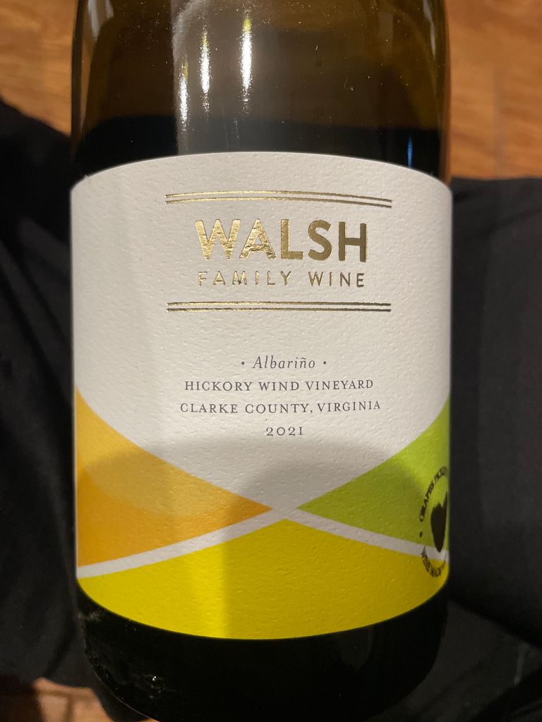2021 Walsh Family Wine Albariño Hickory Wind, USA, Virginia, Northern ...