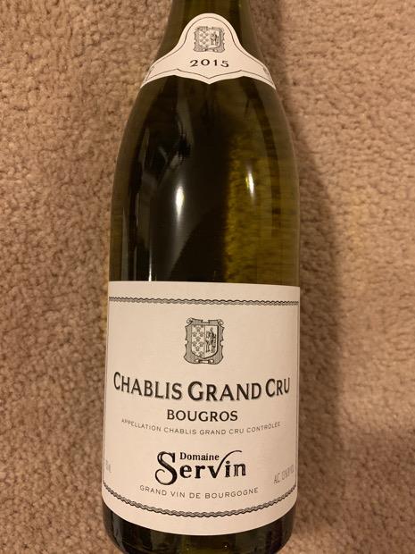 2015 Domaine Servin Chablis Grand Cru Bougros, France, Burgundy ...