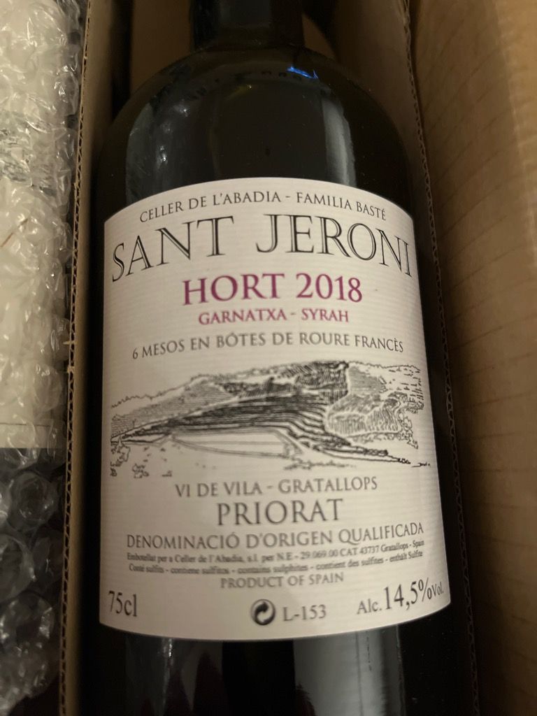 2018 Celler de l'Abadia Priorat Sant Jeroni Garnatxa de l'Hort, Spain ...