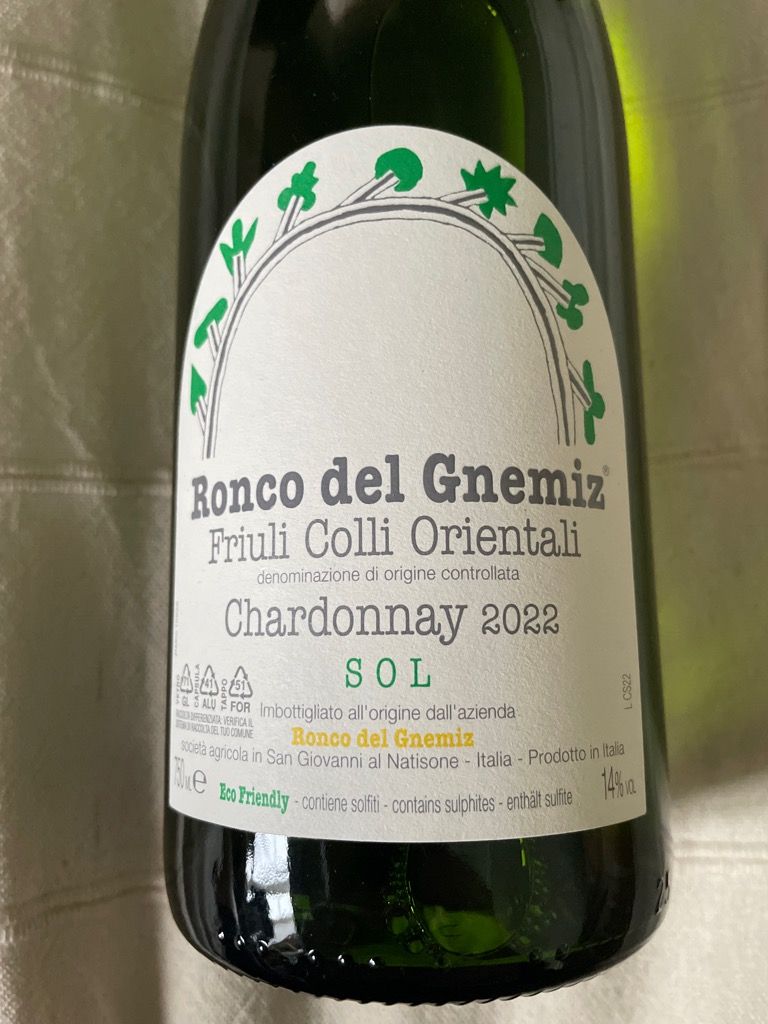 2022 Ronco del Gnemiz Friuli Colli Orientali Chardonnay Sol, Italy ...