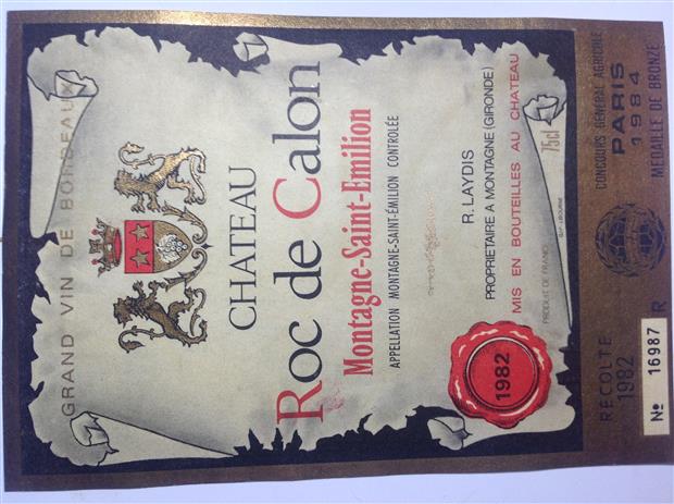 1982 Château Roc de Calon, France, Bordeaux, Libournais, Montagne-St ...
