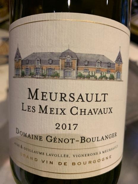 2017 Domaine Génot-Boulanger Meursault Les Meix Chavaux, France ...