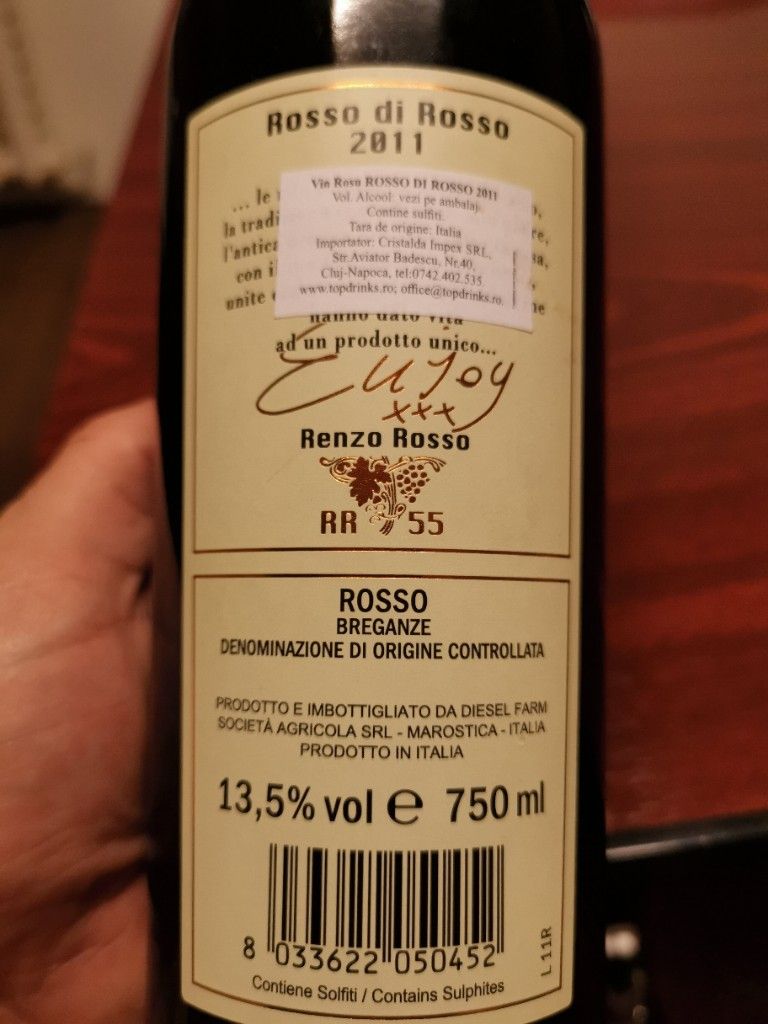 2011 Diesel Farm Rosso di Rosso, Italy, Veneto, Veneto IGT - CellarTracker