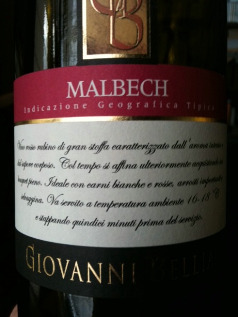 NV Giovanni Bellia Malbech Veneto Orientale IGT, Italy, Veneto, Veneto ...