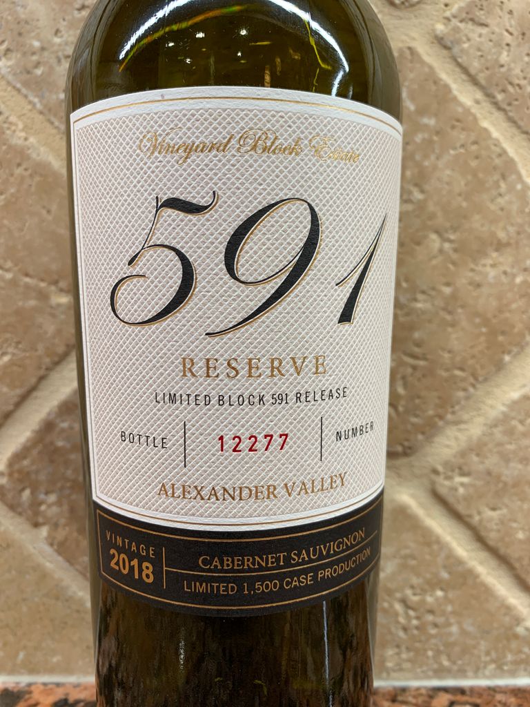 2018 Vineyard Block Estate Cabernet Sauvignon 591 Reserve, USA ...