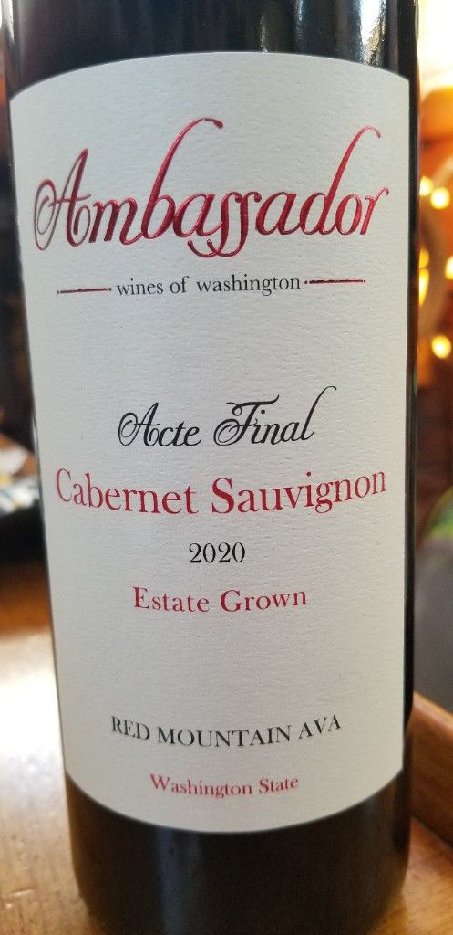 2020 Ambassador Wines Cabernet Sauvignon Acte Final Estate, USA ...