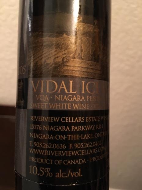 2005 Riverview Cellars Vidal Icewine, Canada, Ontario, Niagara ...