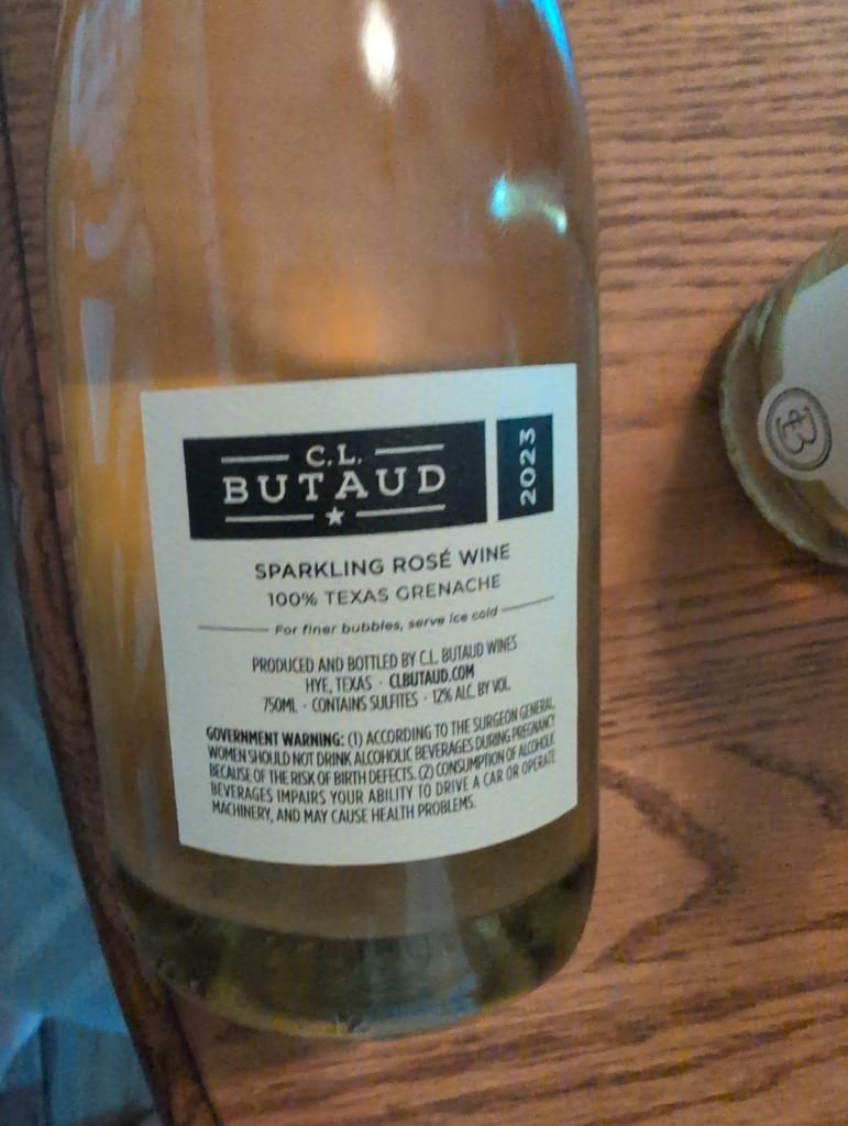 2023 C.L. Butaud Grenache Sparkling Blanc de Noir, USA, Texas ...