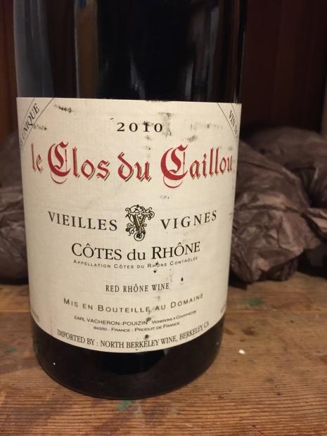 2010 Le Clos du Caillou Côtes du Rhône Cuvée Unique Vieilles Vignes ...