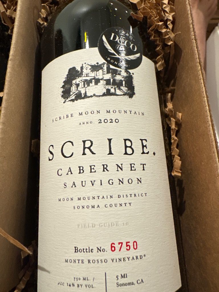 2020 Scribe Cabernet Sauvignon Scribe Atlas East, USA, California, Napa ...