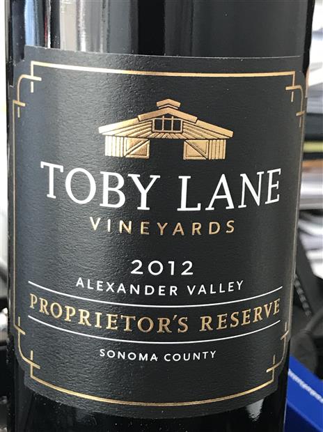 2018 Toby Lane Cabernet Sauvignon Proprietor's Reserve, USA, California ...