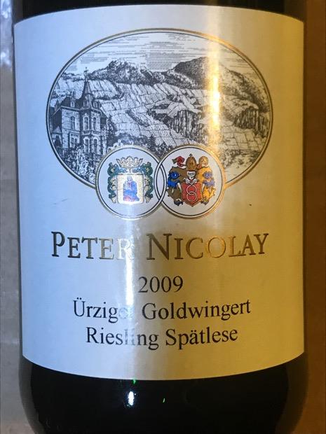 2009 Peter Nicolay Ürziger Goldwingert Riesling Spätlese, Germany ...