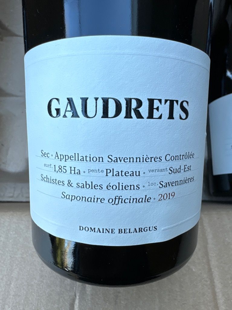2019 Domaine Belargus Savennières Gaudrets, France, Loire Valley, Anjou ...