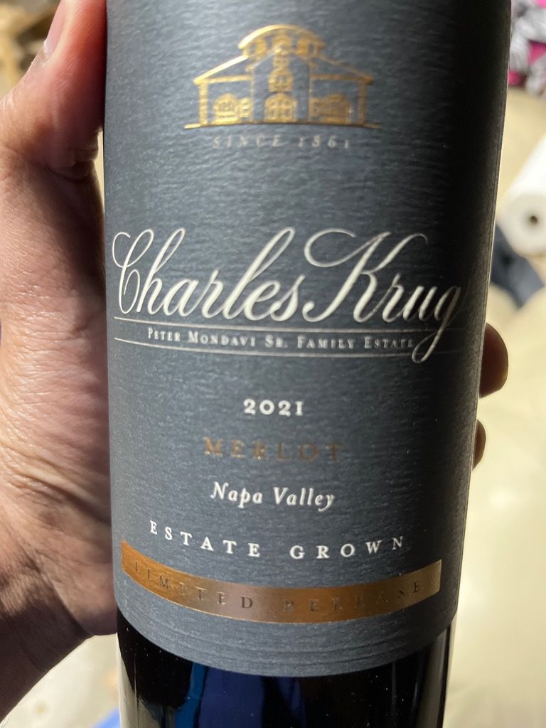 2021 Charles Krug Winery (Peter Mondavi Family) Merlot Reserve, USA ...