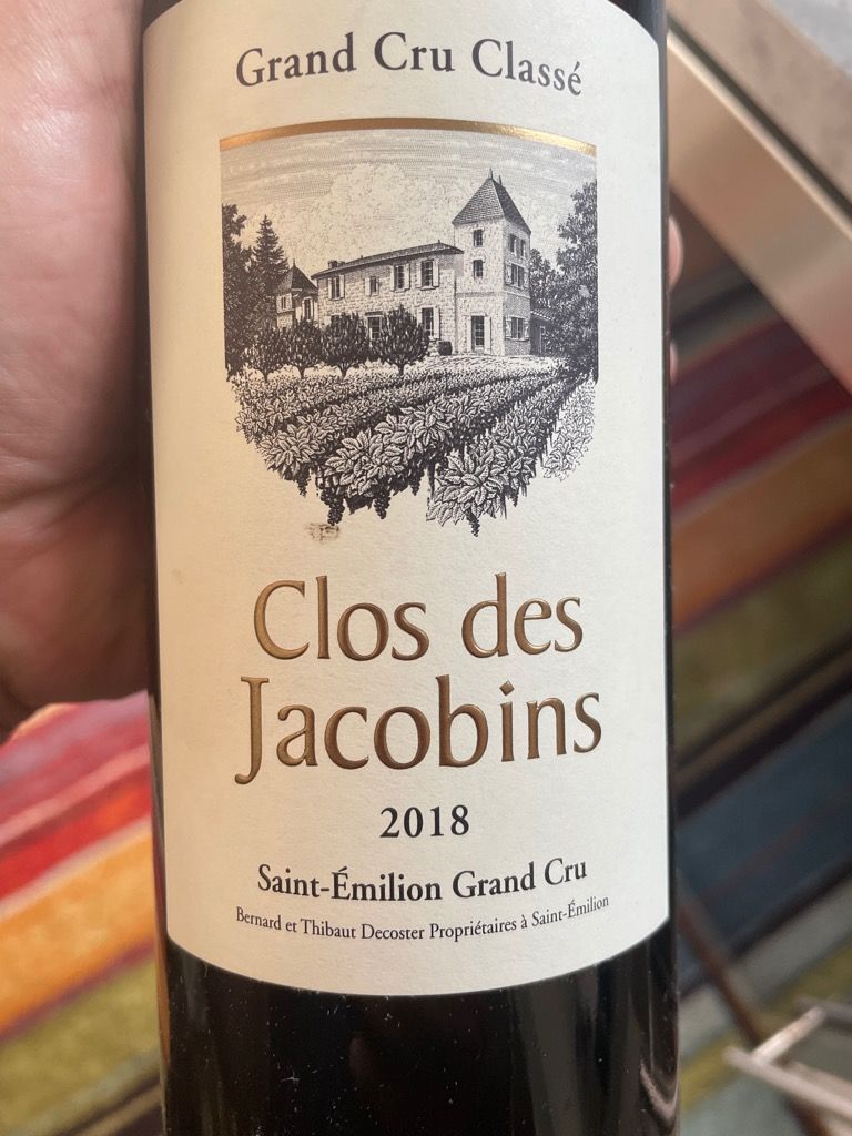 2018 Clos des Jacobins, France, Bordeaux, Libournais, St. Émilion Grand ...