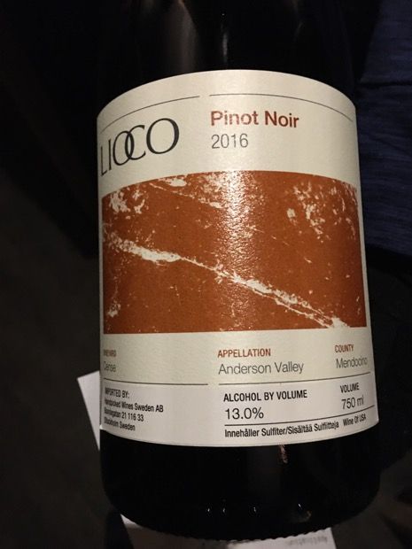 2016 Lioco Pinot Noir Anderson Valley, USA, California, North Coast ...