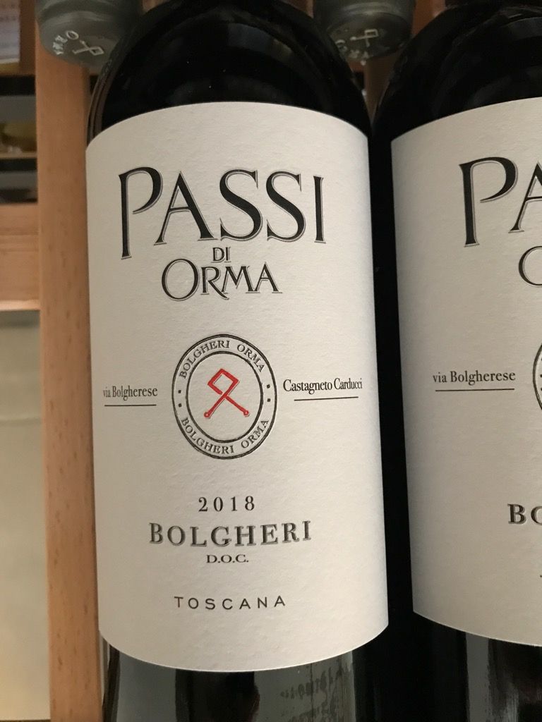2018 Orma Bolgheri Passi di Orma, Italy, Tuscany, Bolgheri - CellarTracker