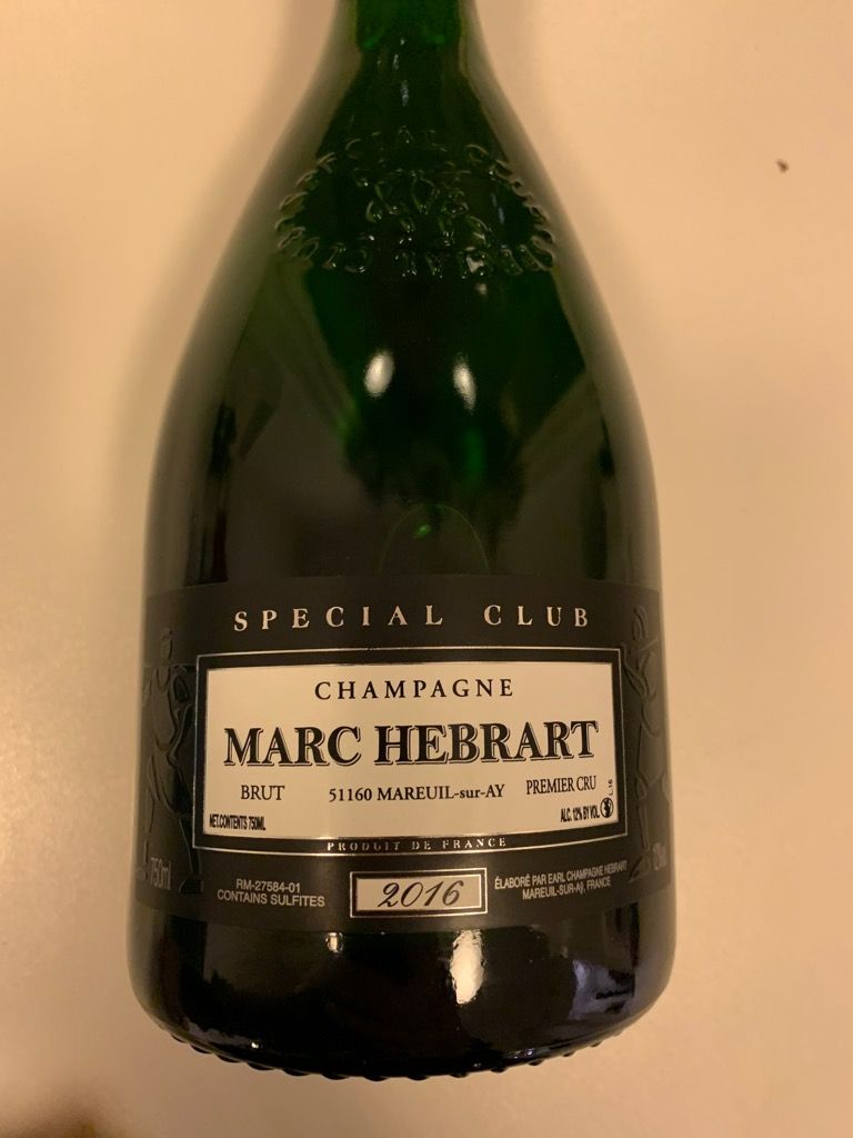 2016 Marc Hébrart Champagne Premier Cru Special Club, France, Champagne ...