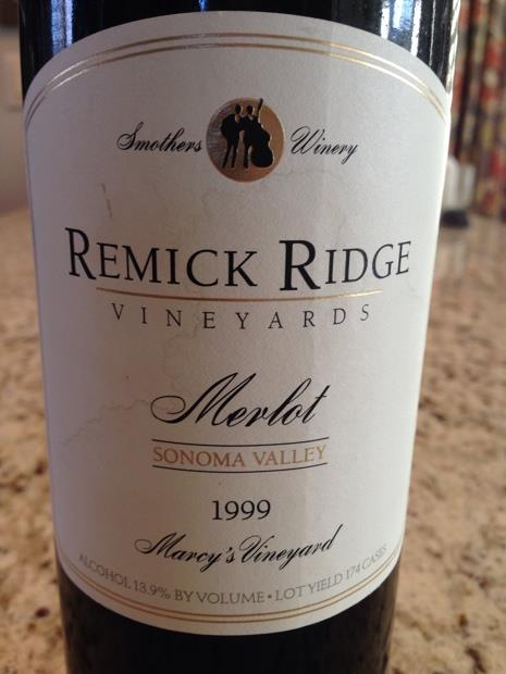 1993 Smothers Brothers Merlot Remick Ridge Ranch, USA, California ...