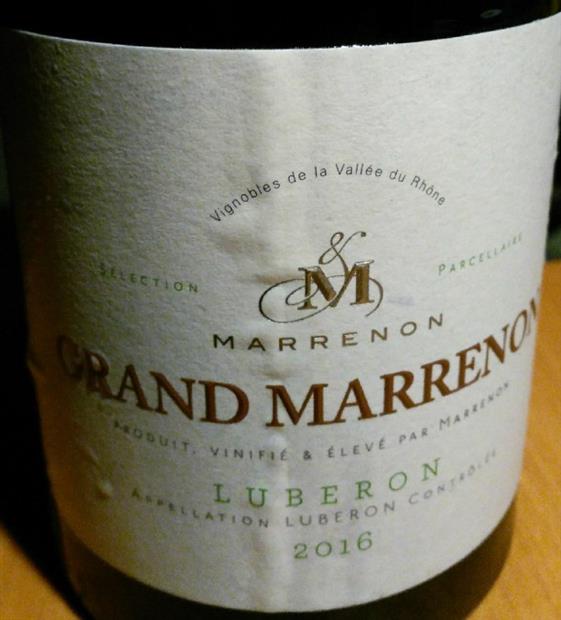 2016 Marrenon Luberon Grand Marrenon Blanc, France, Rhône, Southern ...