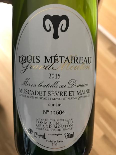 2020 Louis Metaireau Muscadet de Sèvre-et-Maine Grand Mouton, France ...