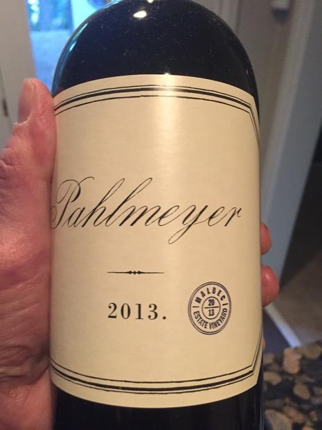 2013 Pahlmeyer Malbec, USA, California, Napa Valley - CellarTracker