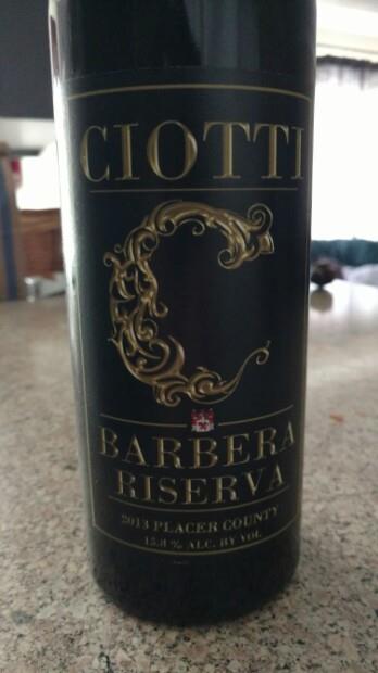 2013 Ciotti Cellars Barbera Riserva, USA, California, Sierra Foothills ...