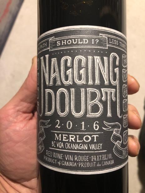 2014 Nagging Doubt Merlot, Canada, British Columbia, Okanagan Valley ...