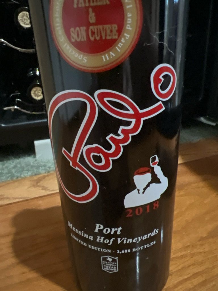 2018 Messina Hof Papa Paulo Port Father & Son Cuvee, USA, Texas ...