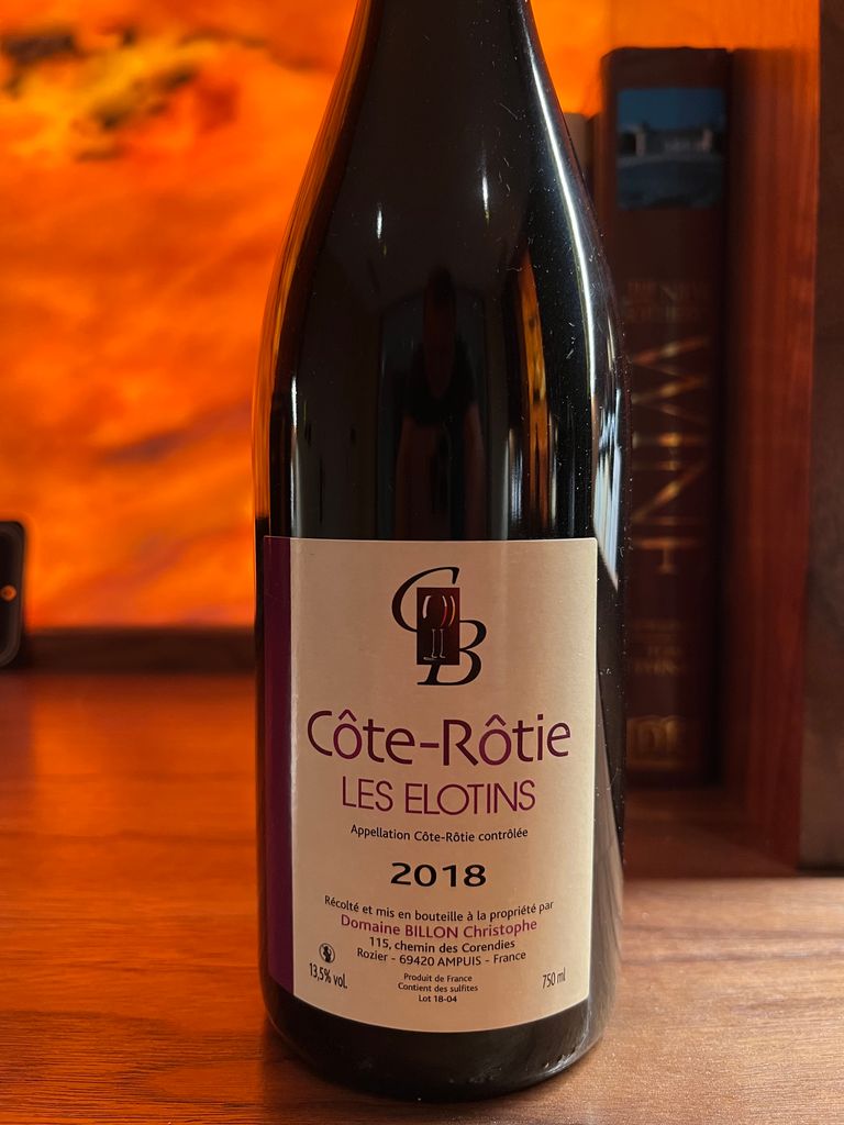 2021 Christophe Billon Côte-Rôtie Les Elotins, France, Rhône, Northern ...