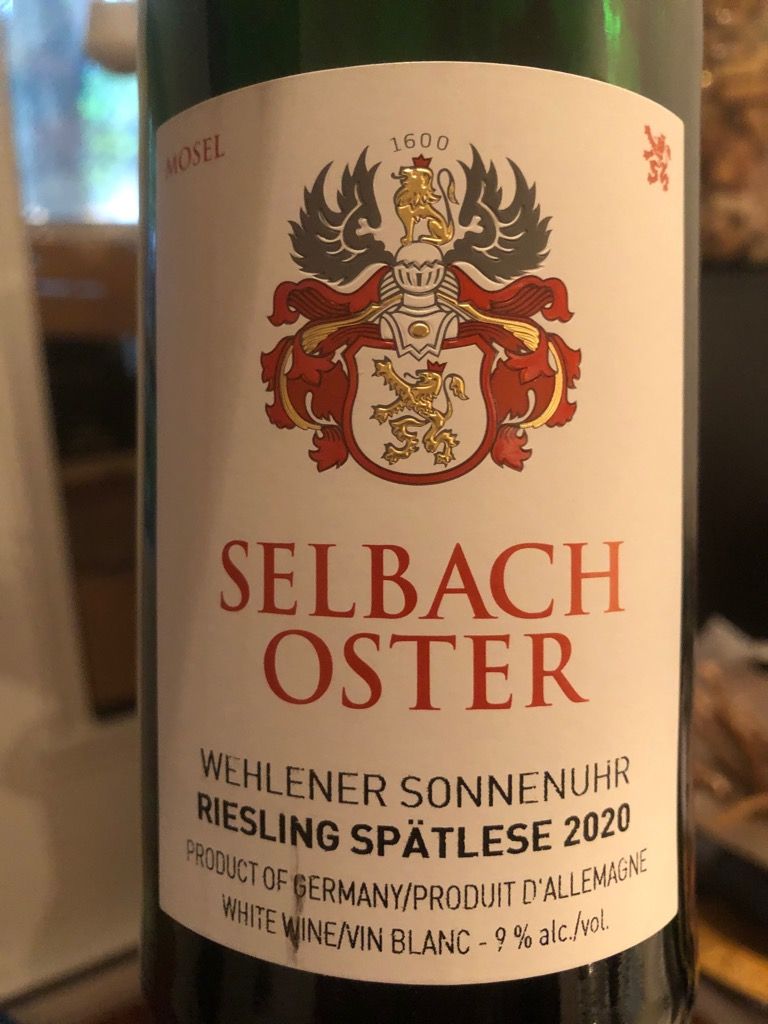 2020 Selbach-Oster Wehlener Sonnenuhr Riesling Spätlese, Germany, Mosel ...