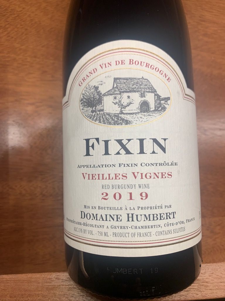 2020 Domaine Humbert Frères Fixin Vieilles Vignes, France, Burgundy ...