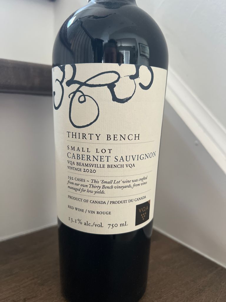 2020 Thirty Bench Cabernet Sauvignon Small Lot, Canada, Ontario ...