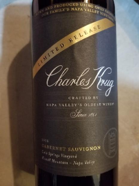 2016 Charles Krug Winery (Peter Mondavi Family) Cabernet Sauvignon ...