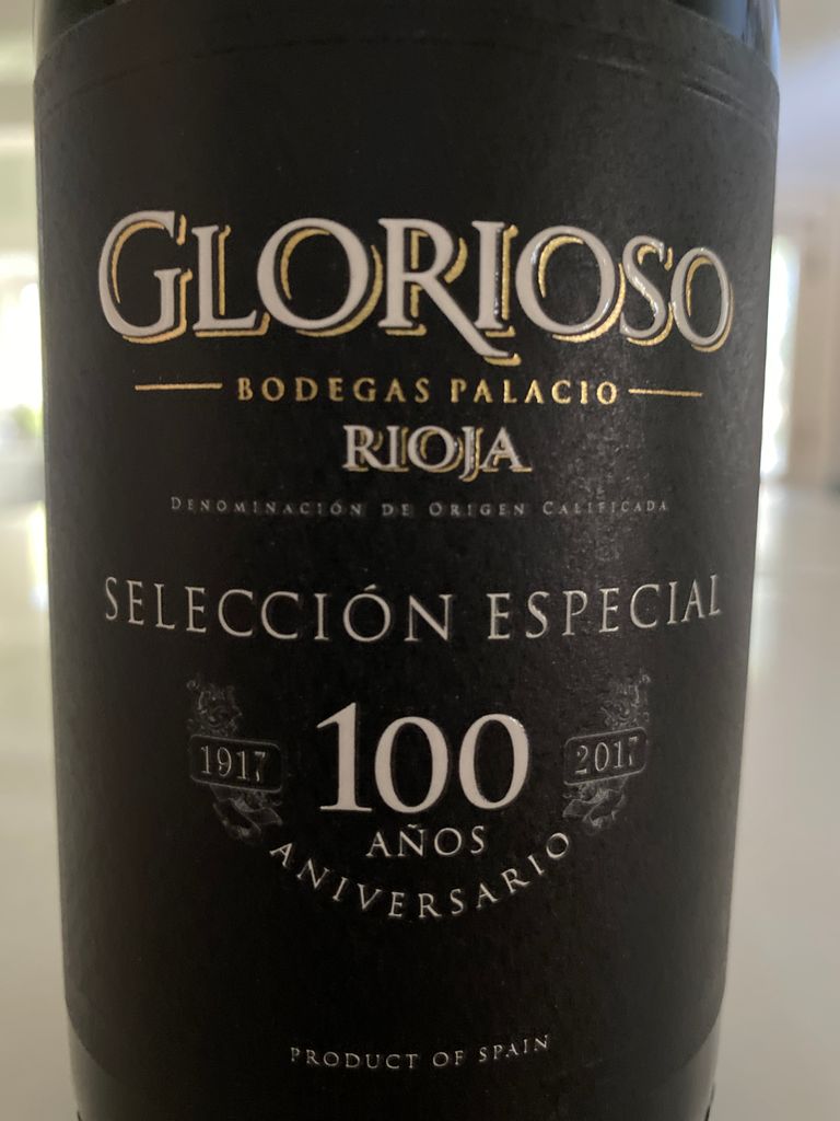 2017 Bodegas Palacio Rioja Glorioso Seleccion Especial 100 Años ...