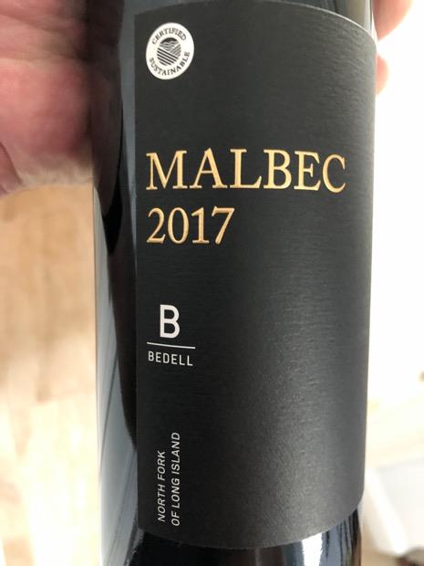 2017 Bedell Malbec, USA, New York, Long Island, North Fork - CellarTracker