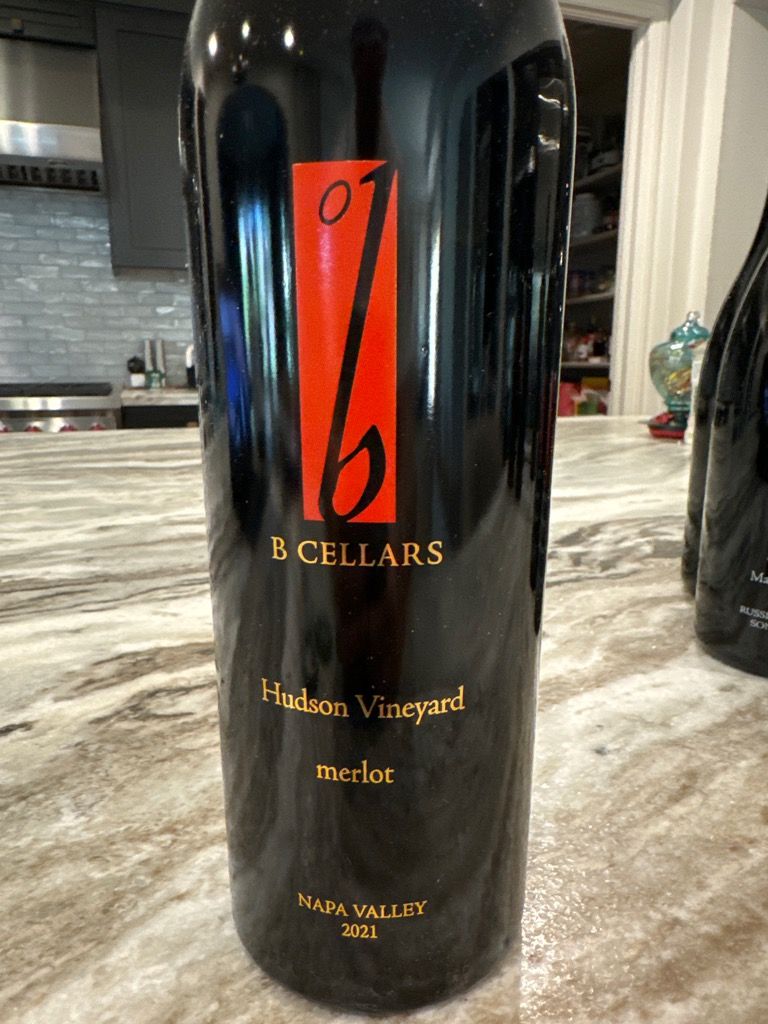 2021 B Cellars Merlot Hudson Vineyard, USA, California, Napa Valley ...