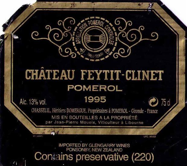1995 Château Feytit Clinet, France, Bordeaux, Libournais, Pomerol - CellarTracker