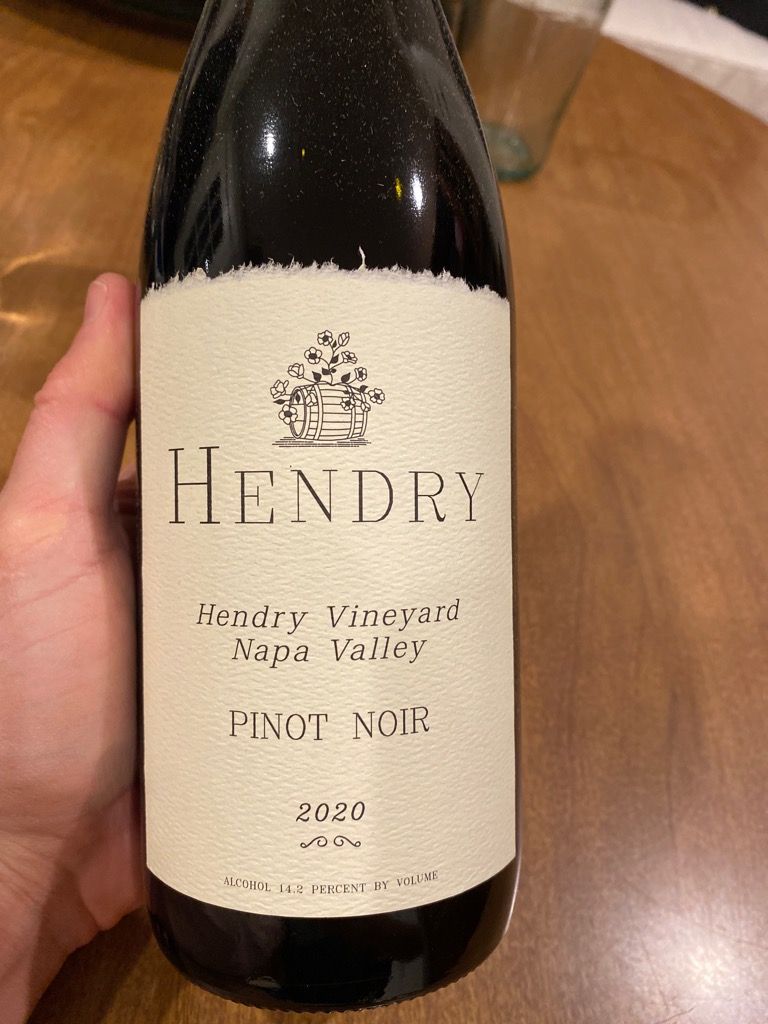 2020 Hendry Pinot Noir Hendry Vineyard, USA, California, Napa Valley ...