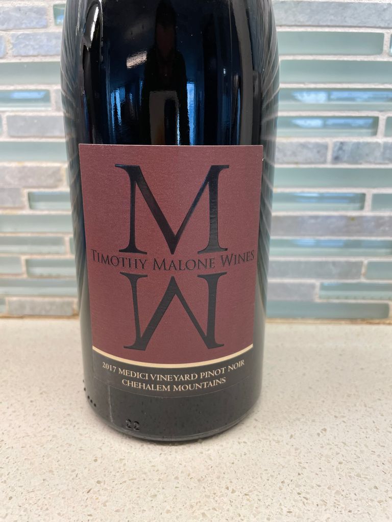 2017 Timothy Malone Wines Pinot Noir Medici Vineyard Chehalem Mountains ...