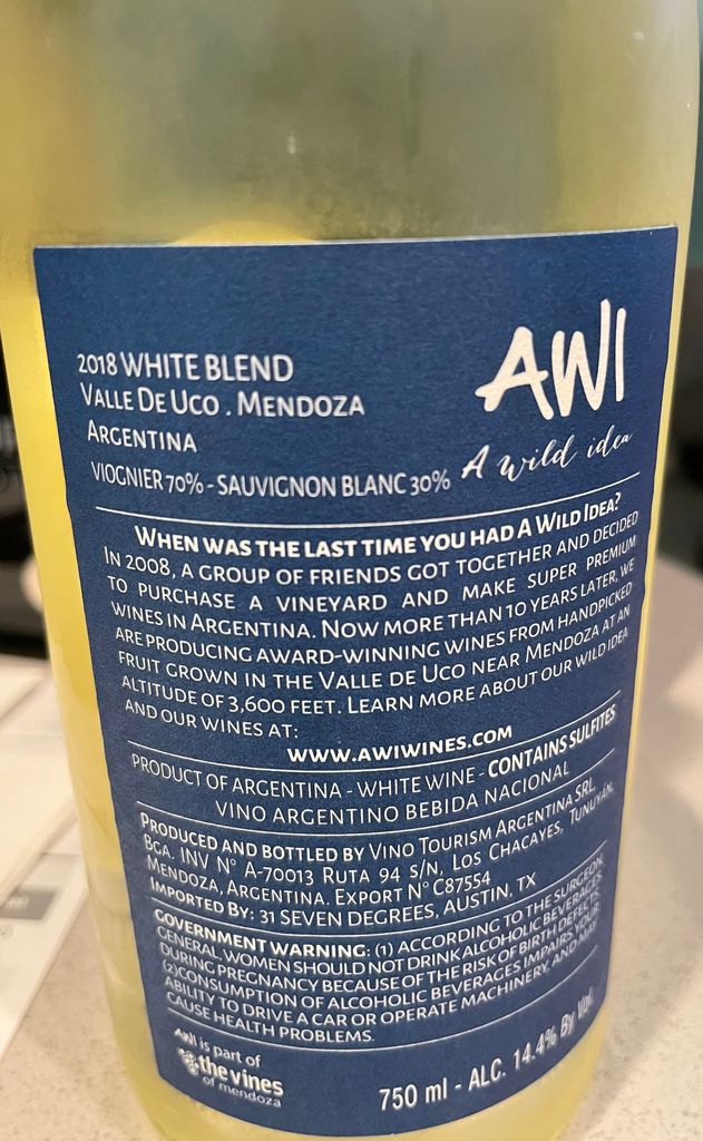 2020 AWI, Argentina, Mendoza, Valle de Uco - CellarTracker