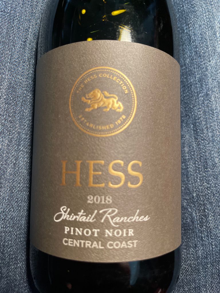 2018 The Hess Collection Pinot Noir Hess Select Shirtail Ranches ...