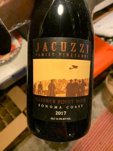 2017 Jacuzzi Family Vineyards Pinot Noir Estate, USA, California, Napa ...