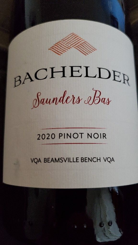 2020 Bachelder Pinot Noir Saunders Bas, Canada, Ontario, Niagara ...