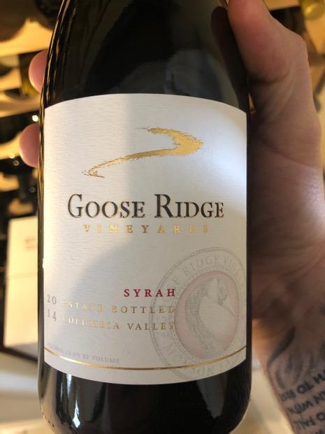 2014 Goose Ridge Vineyards Syrah, USA, Washington, Columbia Valley ...