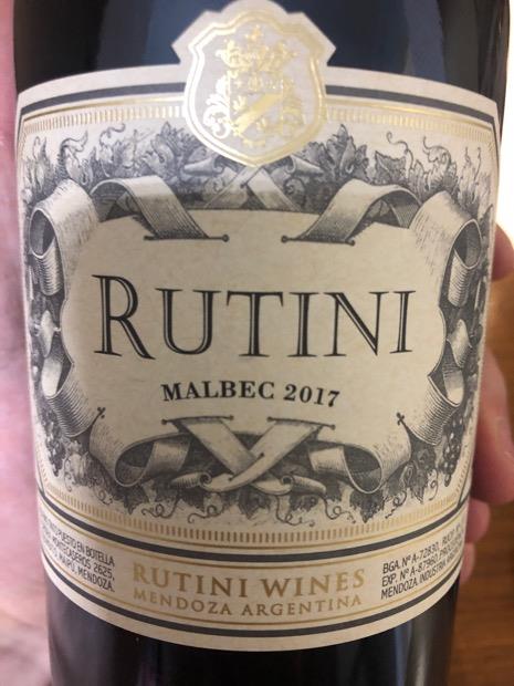 2017 Rutini Malbec, Argentina, Mendoza - CellarTracker